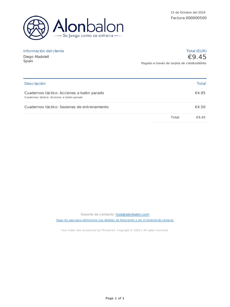 Alonbalon SC - Factura 000000500 | PDF