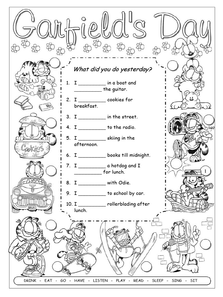 Unit 3 Garfield Simple Past | PDF