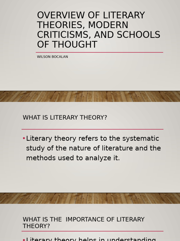Overview of Literary Theories and Criticism | PDF | Literary Theory ...