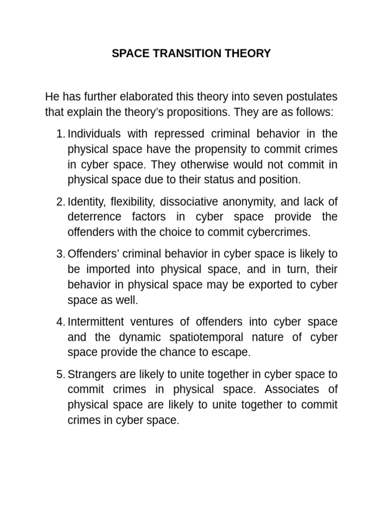 Space Transition Theory | PDF