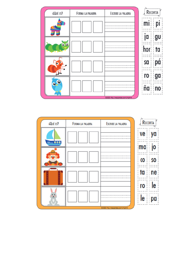 Formando Sílabas y Palabras | PDF
