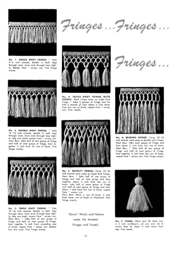 How To Make Fringe and Tassels Vintage Crafts and More | PDF