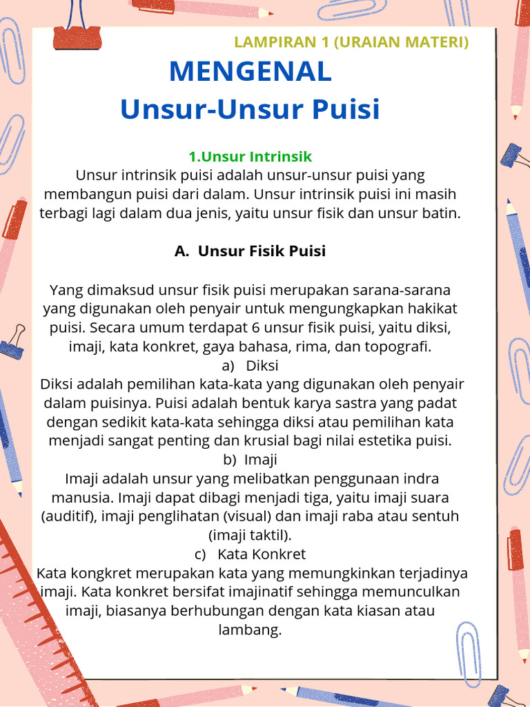 Mengenal Unsur-Unsur Puisi | PDF