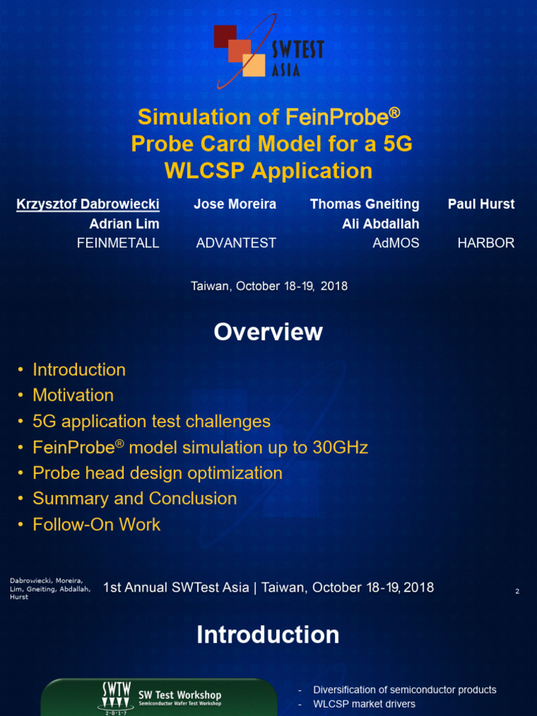 Simulation of FeinProbe Probe Card Model For A5g WLCSP Application | PDF | Printed Circuit Board ...