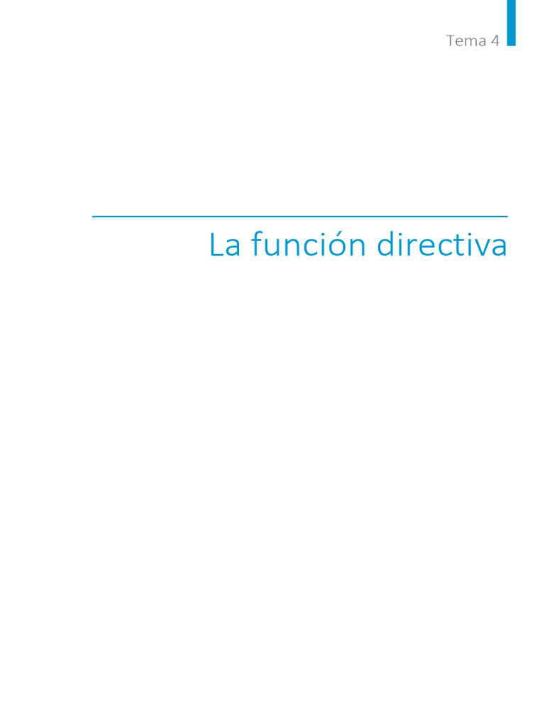 Tema4 La Función Directiva | PDF