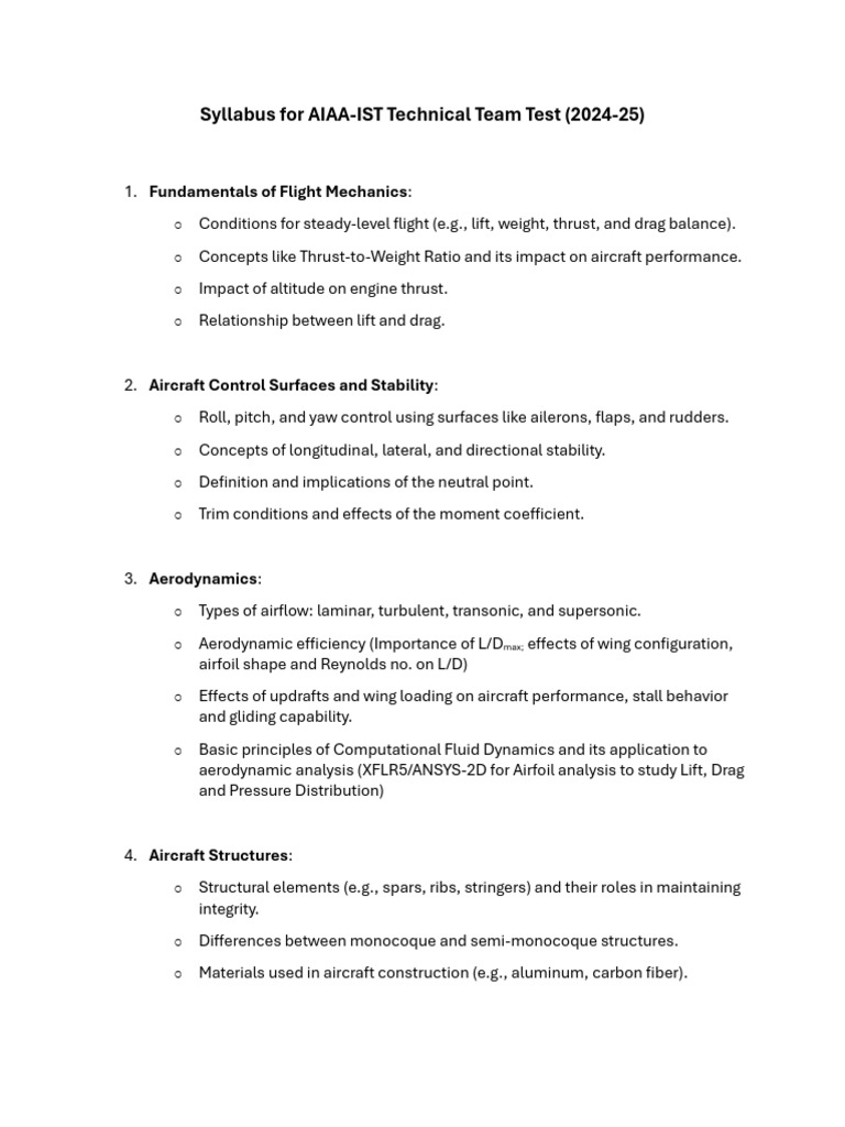 Syllabus For Technical Team Test | PDF