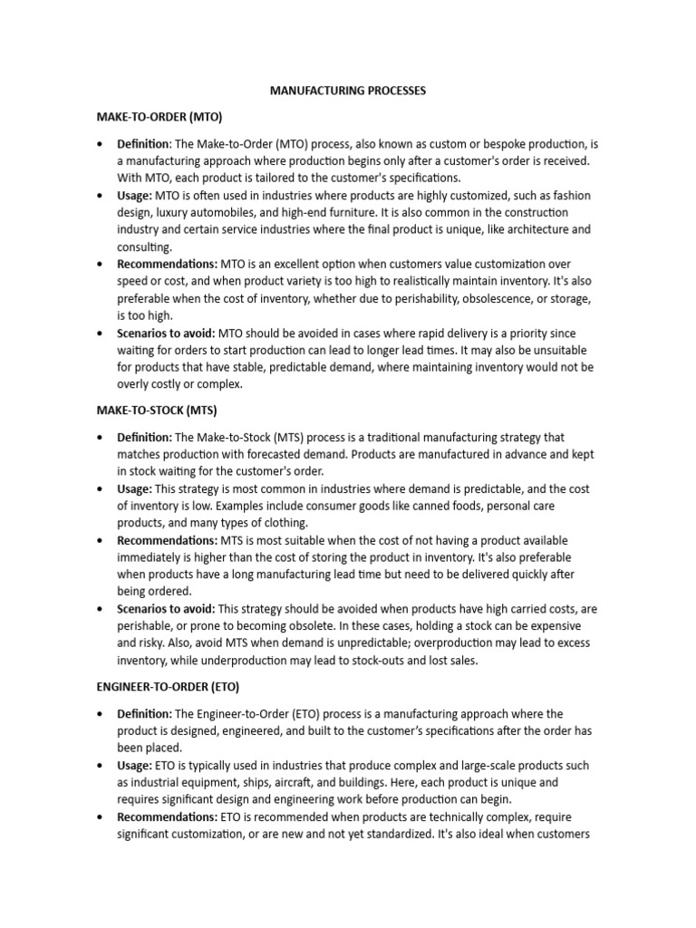 Manufacturing Process Assessment | PDF | Inventory | Economies
