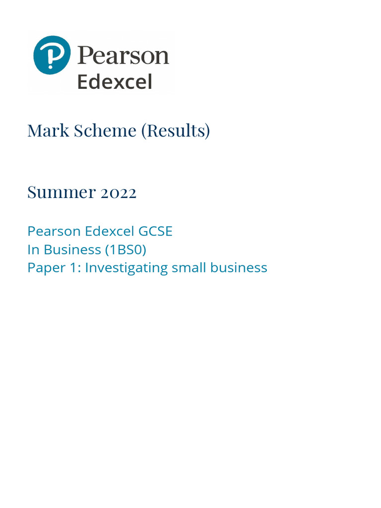 Mark Scheme | PDF