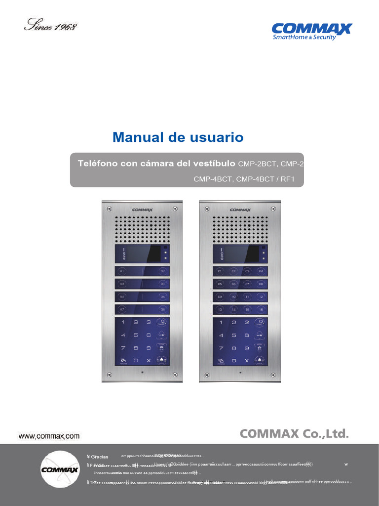 Commax CMP4BCT Frente de Calle Departamental Modum Es Manual de Usuario Español | PDF