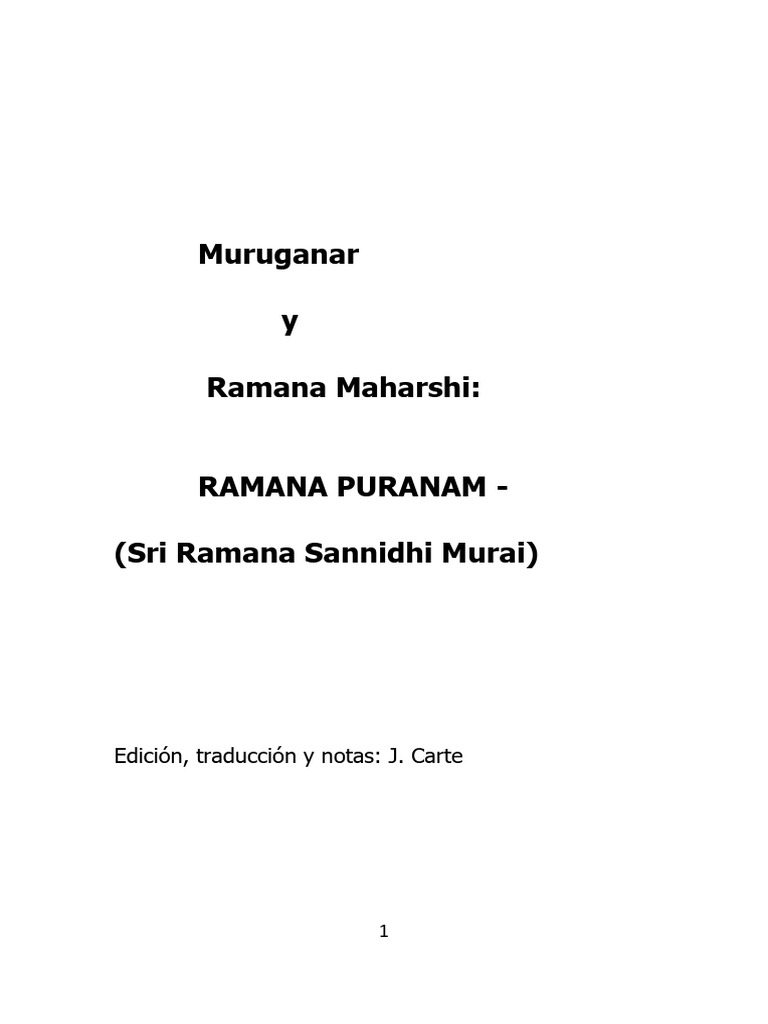 Muruganar Ramana Puranam | PDF