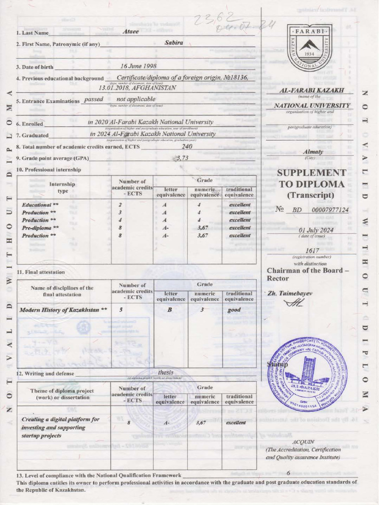 My Final Transcripts Were Officially Issued in English by The University | PDF