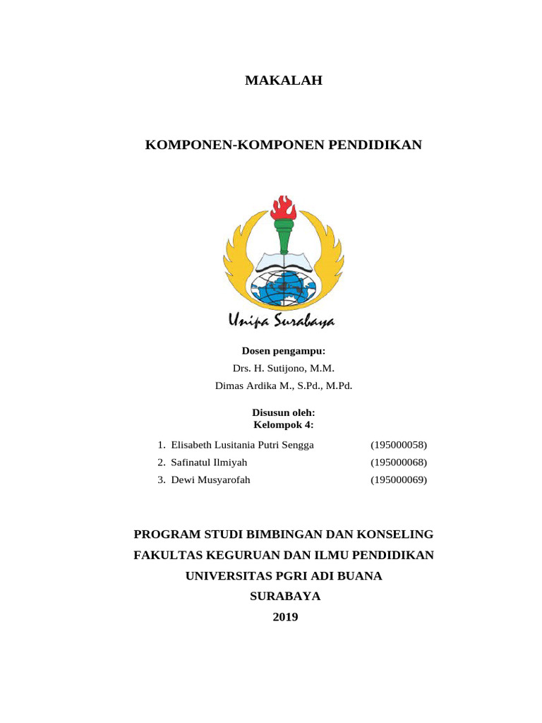 Komponen Komponen Pendidikan | PDF