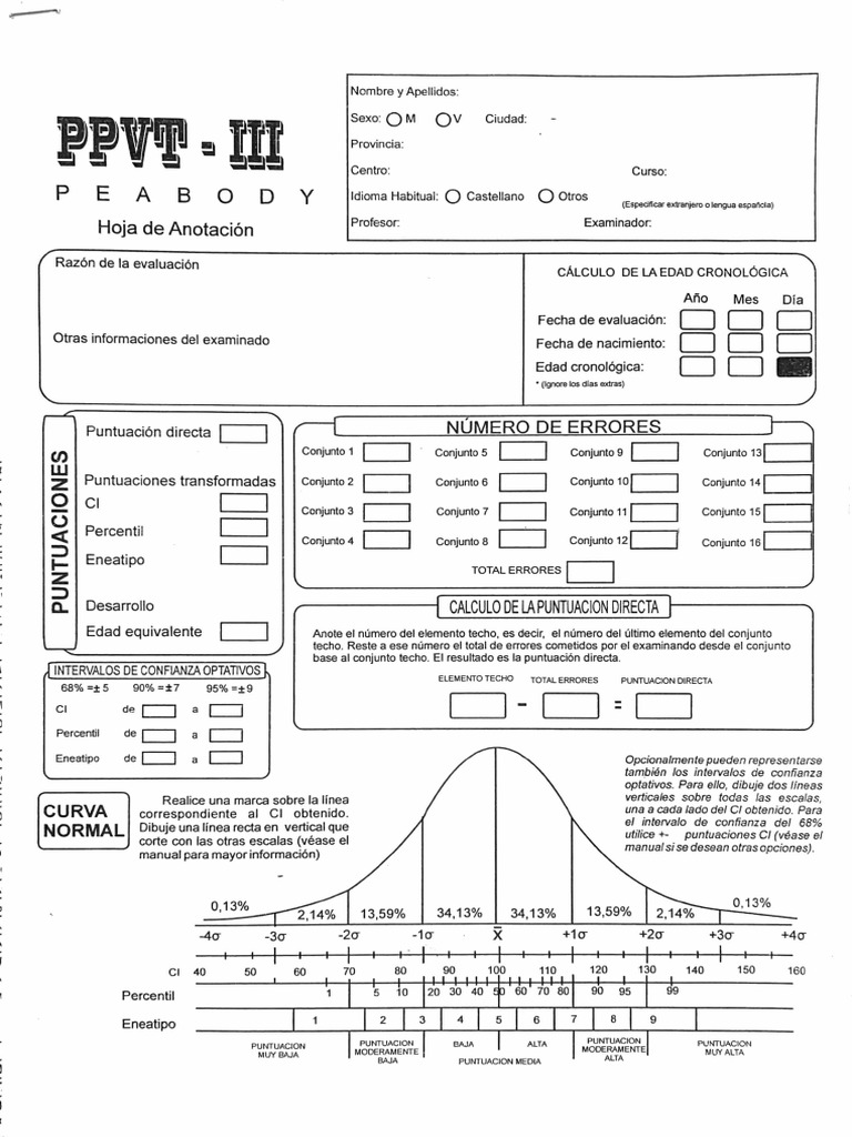 Hoja de Respuesta Peabody | PDF