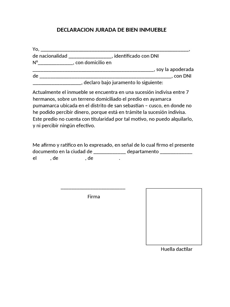 Declaracion Jurada de Apoderado 2 | PDF