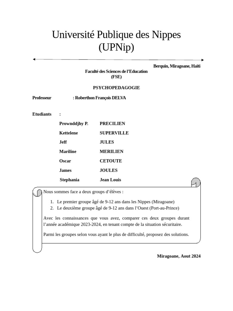 Devoir psycho. | PDF