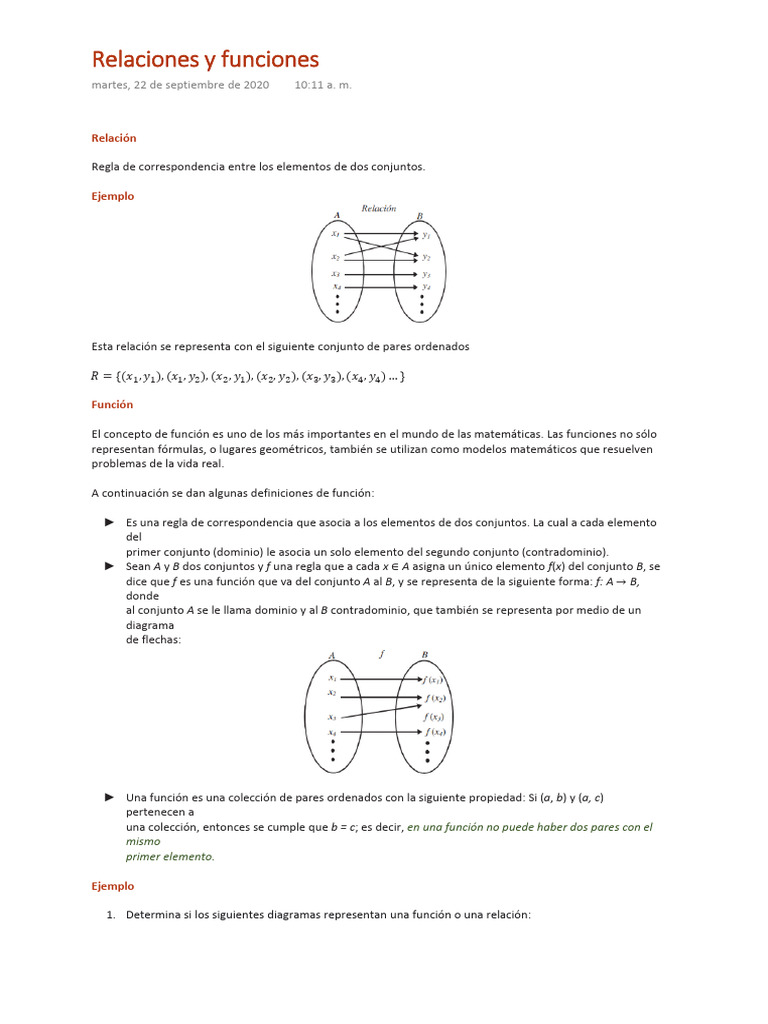 Relaciones y Funciones | PDF