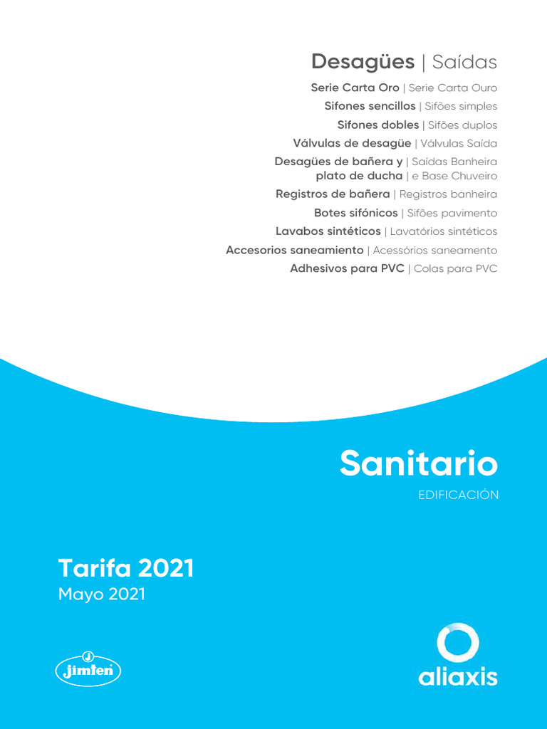 Catálogo Sanitario Jimten Con Precios | PDF