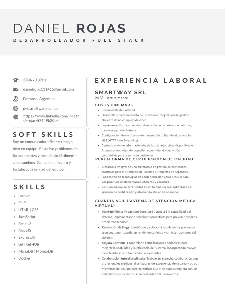 CV Rojas Daniel 2024 | PDF