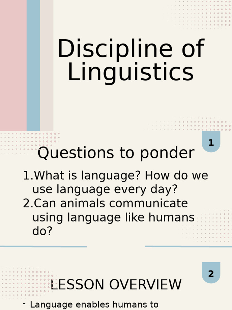 Discipline in Linguistics | PDF | Linguistics | Language Arts & Discipline