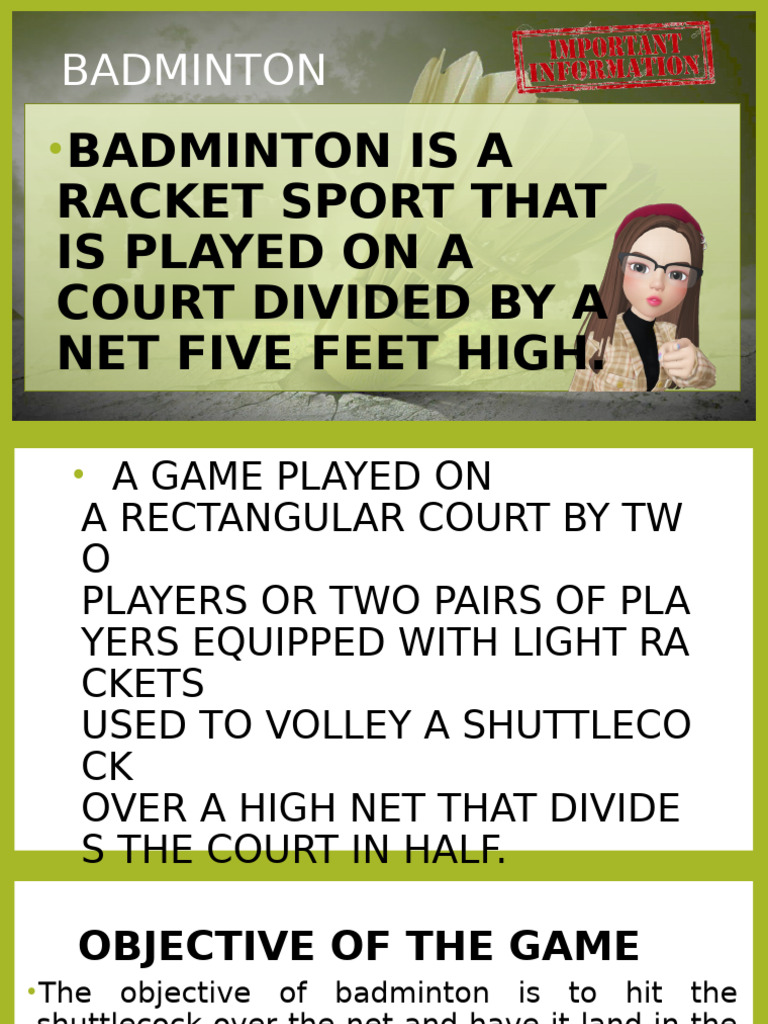 BADMINTON Lesson 1 FOR STUDENTS FILE | PDF