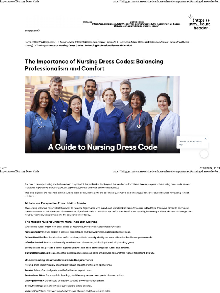 The Importance of Nursing Dress Codes Balancing Professionalism and ...