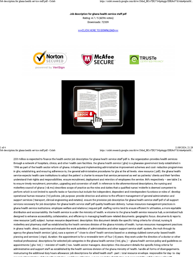 GHS Job Description | PDF