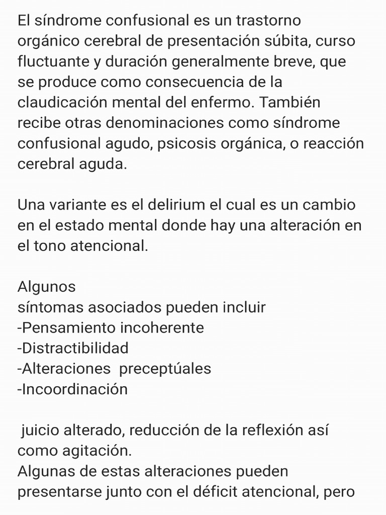 SINDROME CONFUSIONAL | PDF