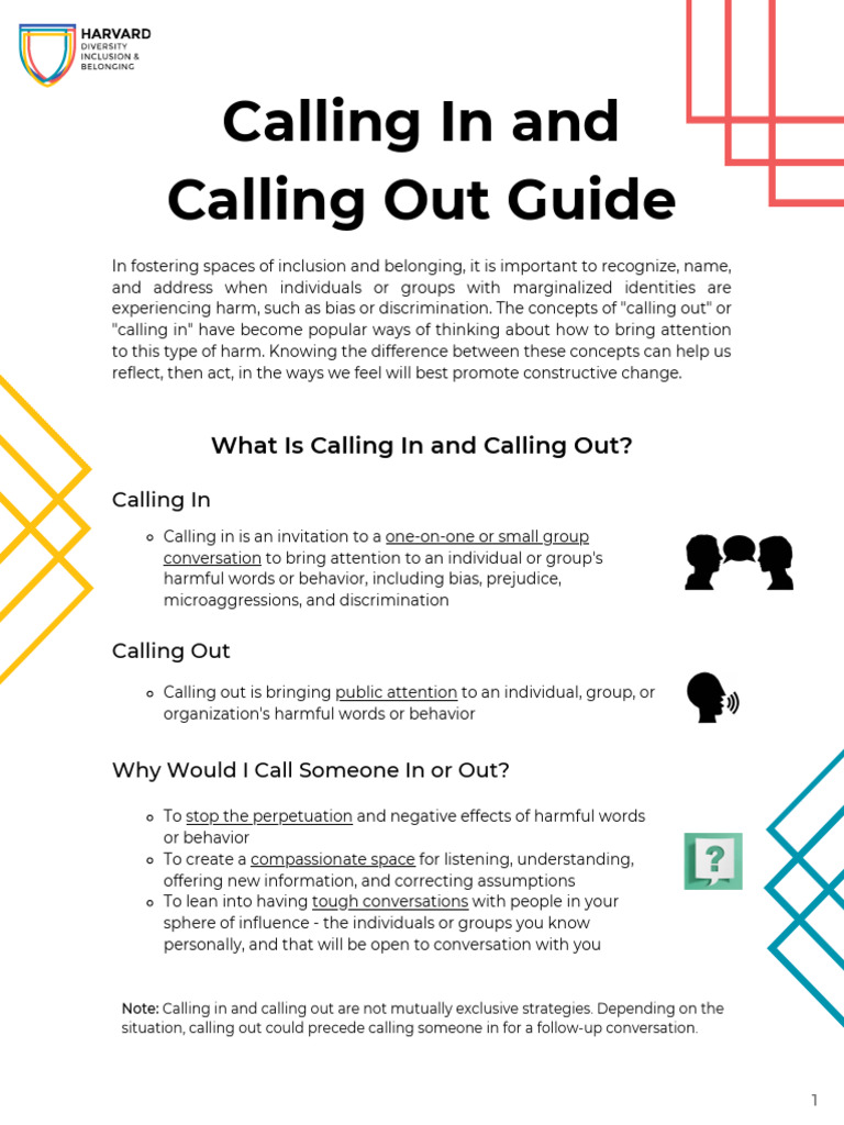 Calling in and Calling Out Guide v4 | PDF