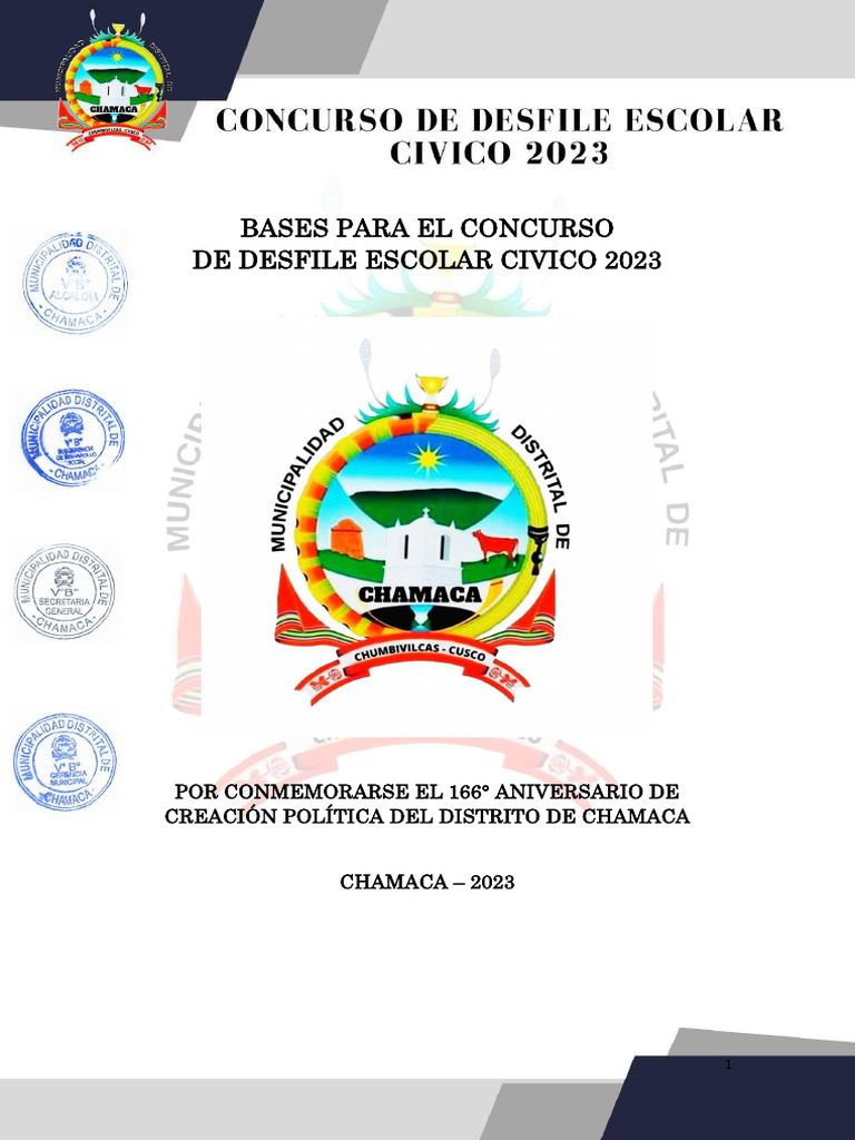 Bases Desfile Civico Chamaca 2023 | PDF | Grammatical Number