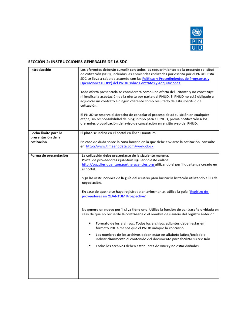 Seccción 2 Instrucciones Generales SDC-009-2024 | PDF
