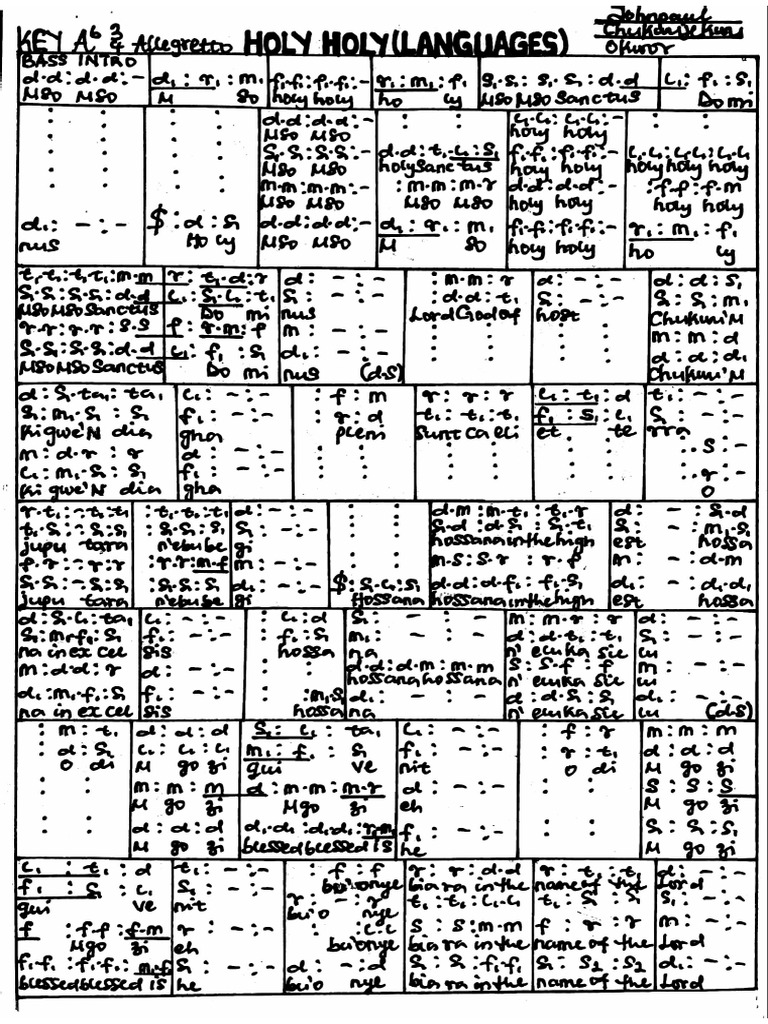 Holy Holy (Three Languages) | PDF