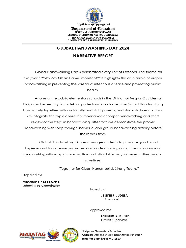 Hes A - GHD2024 Narrative Report | PDF | Hand Washing | Social Science