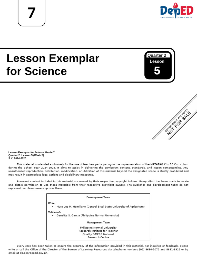 Q2 LE Science-7 Lesson-5 Week 5 | PDF