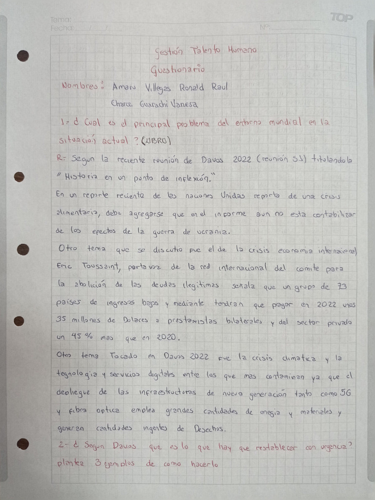 GTH 2 Cuestionario | PDF