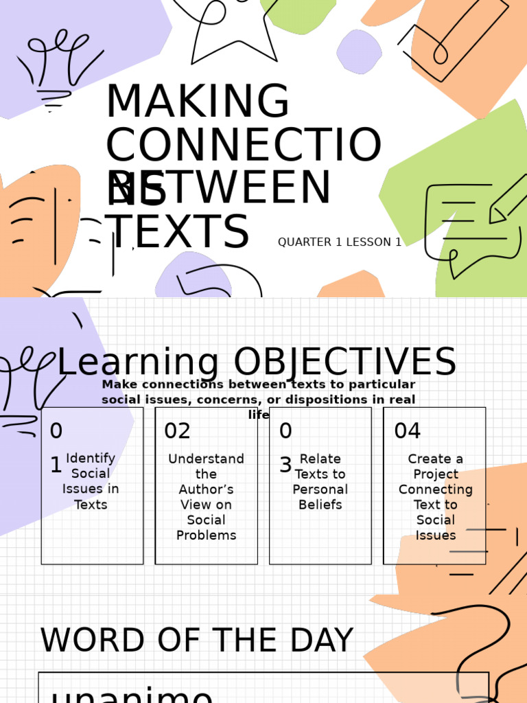 q2 Making Connections Between Text S.y.24 25 | PDF