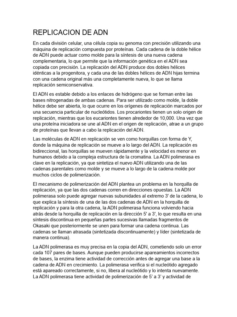 Replicacion de Adn | PDF