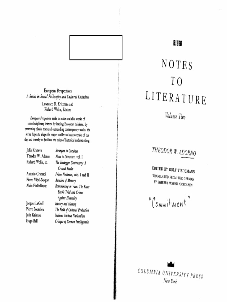 Adorno. Commitment | PDF