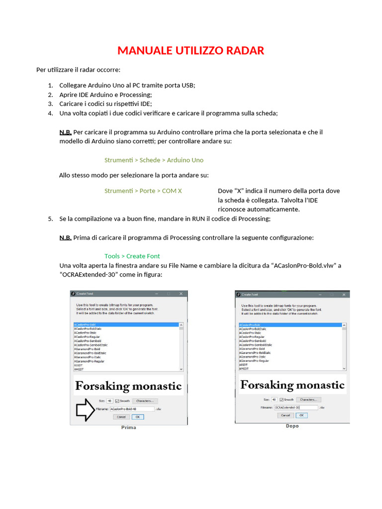 MANUALE UTILIZZO RADAR | PDF