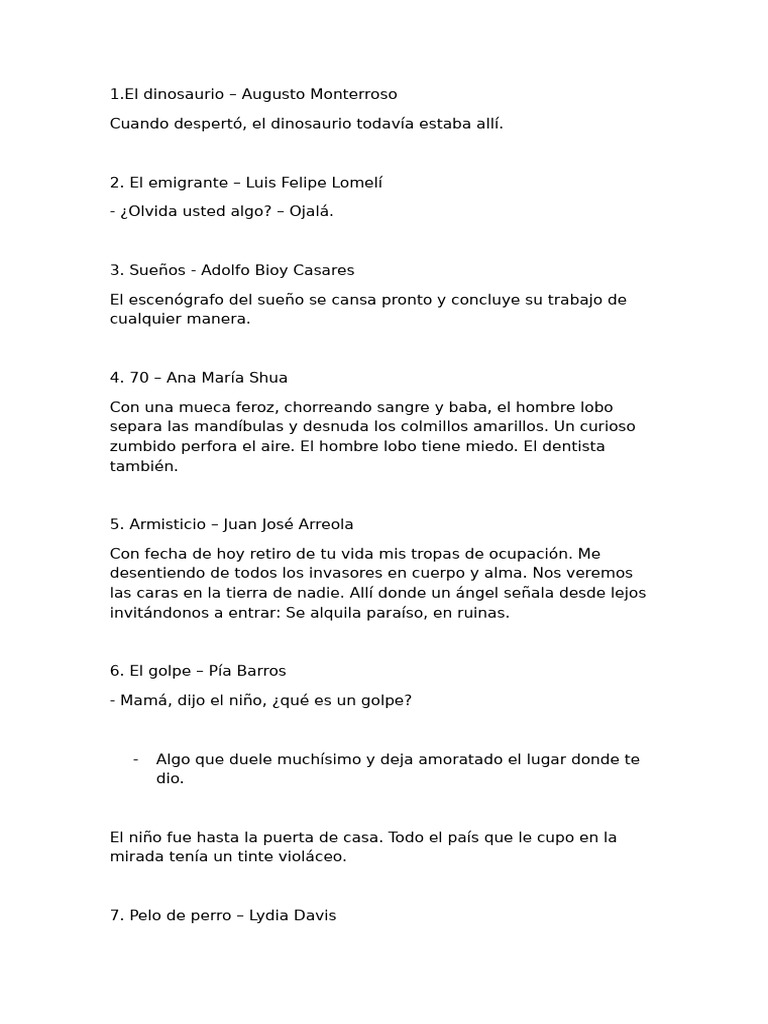 Documento (2) micro cuentos | PDF