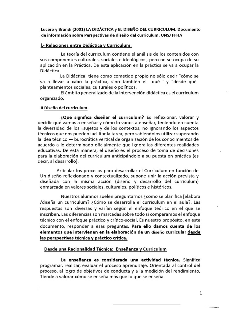 Diseño Curricular y Didáctica | PDF | Plan de estudios | Crecimiento personal y profesional