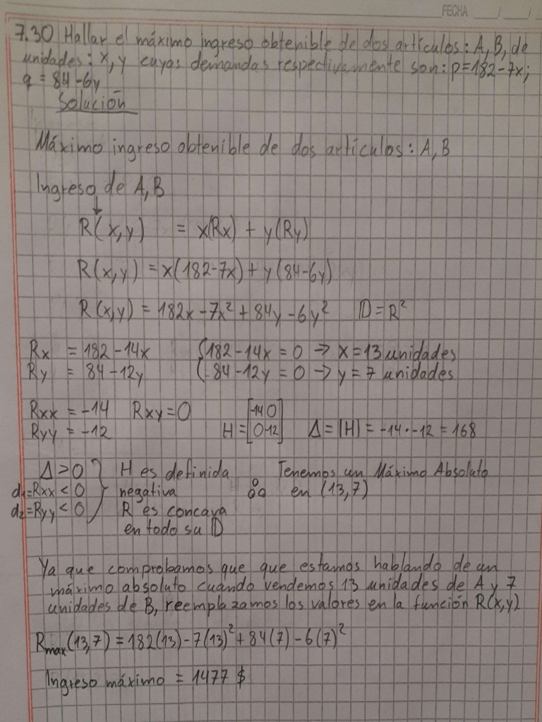 7.30 Máximo Ingreso Obtenible de 2 Artículos | PDF