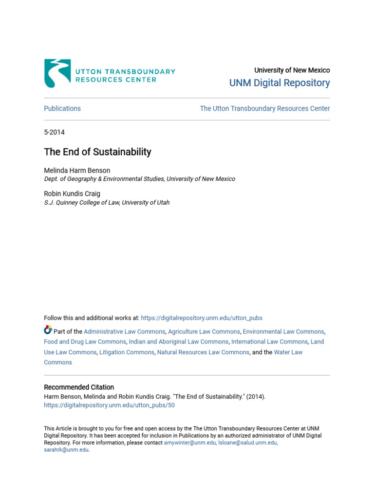 The End of Sustainability | PDF