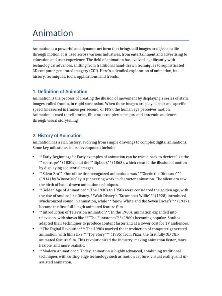 Animation Exploration Pdf