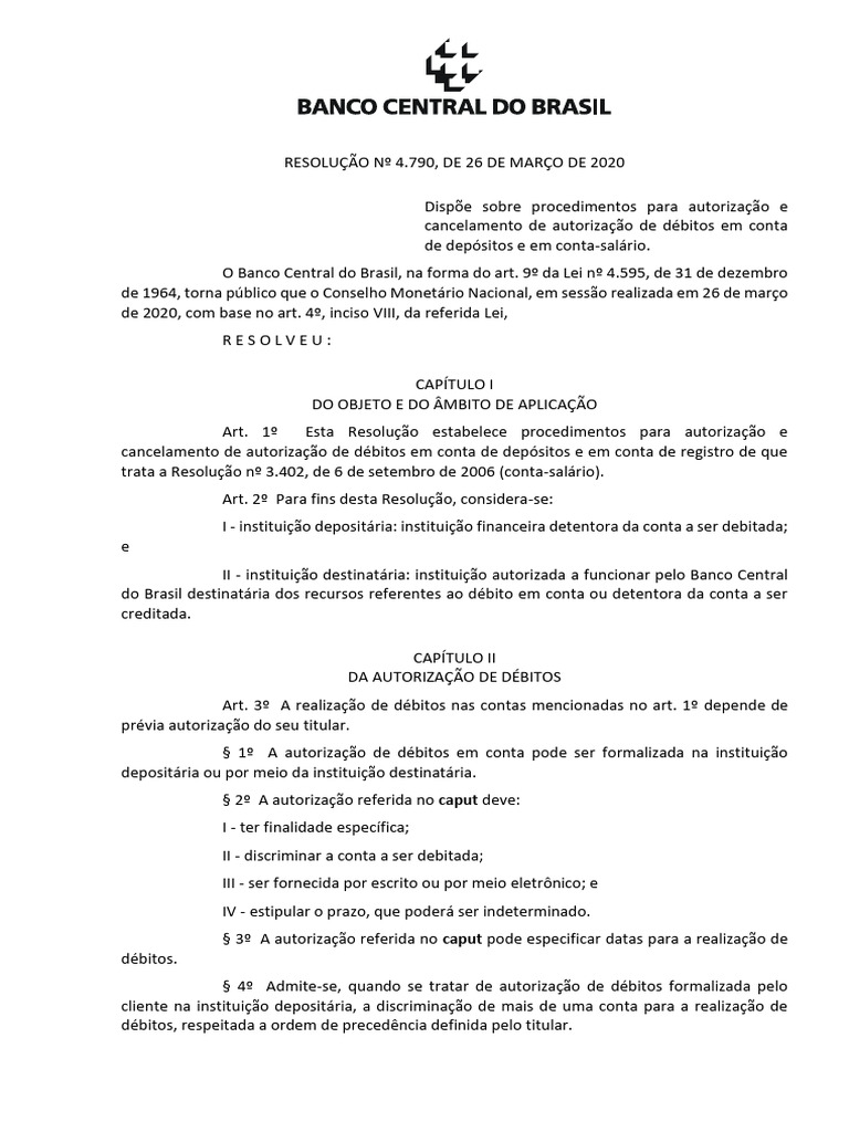 Resolução 4790 | PDF