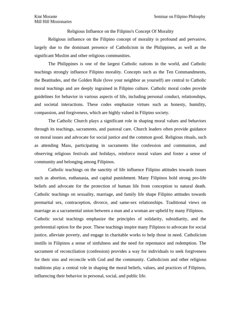 Religious Influence On The Filipino | PDF