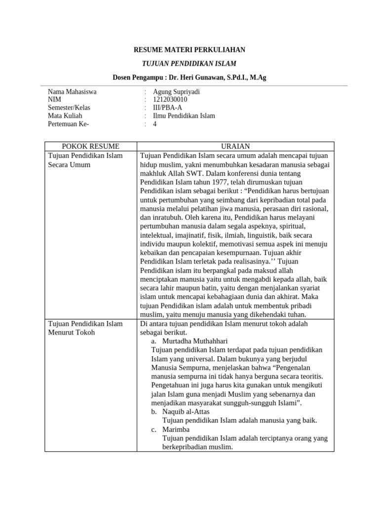 Resume Materi Perkuliahan | PDF