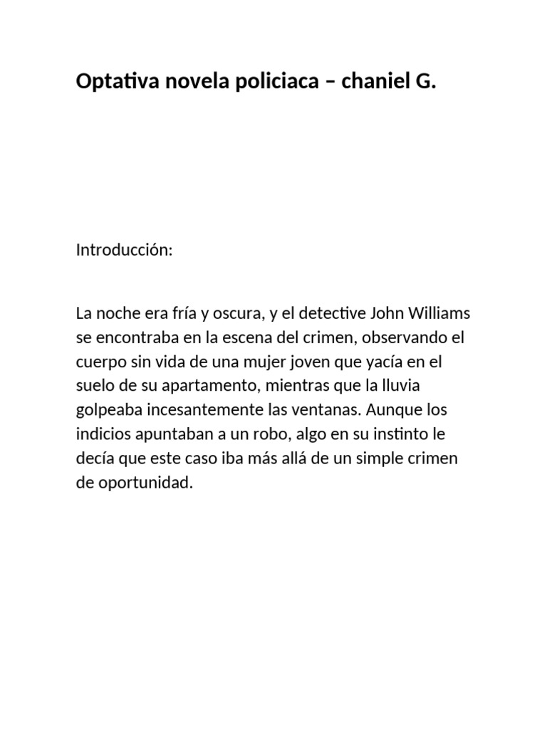 Novela Policiaca Pdf