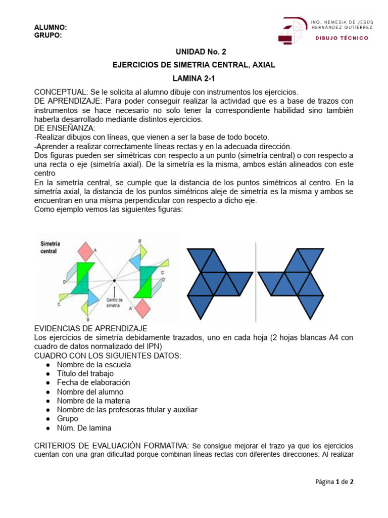 Ejercicio2-1 Simetria Central y Axial | PDF
