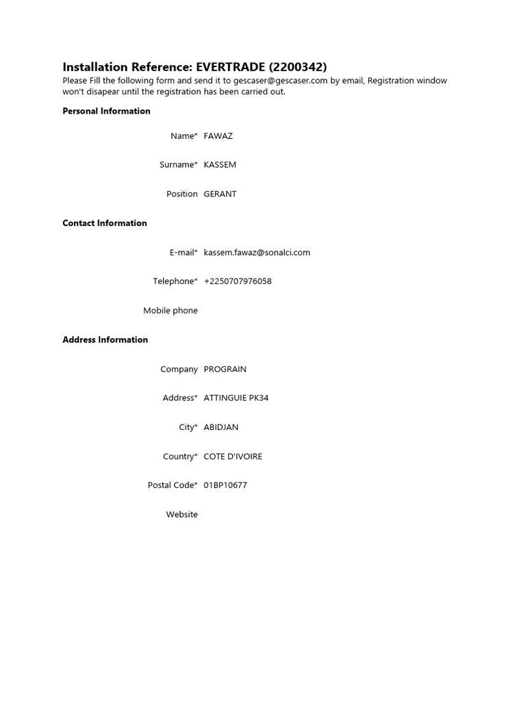 CTC Registration | PDF