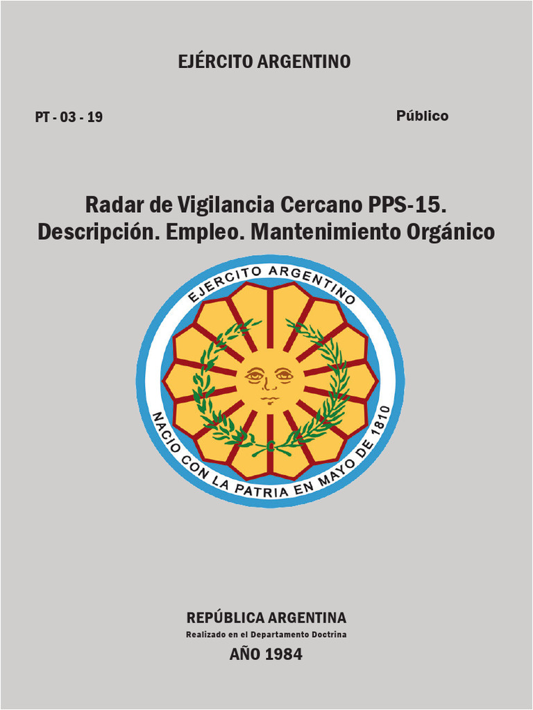 PT-03-19 Radar de Vigilancia Cercano PPS-15.Descripción. Empleo ...